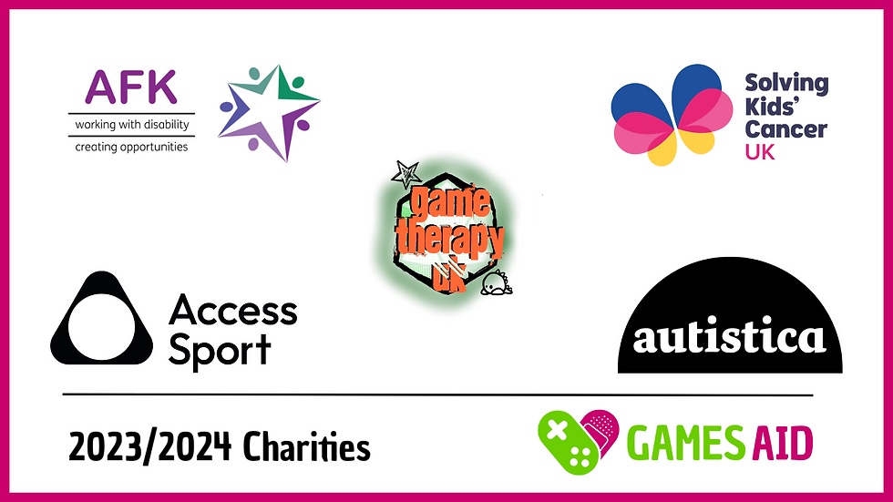 GamesAid Charities announced for 2023/2024 - Games Aid